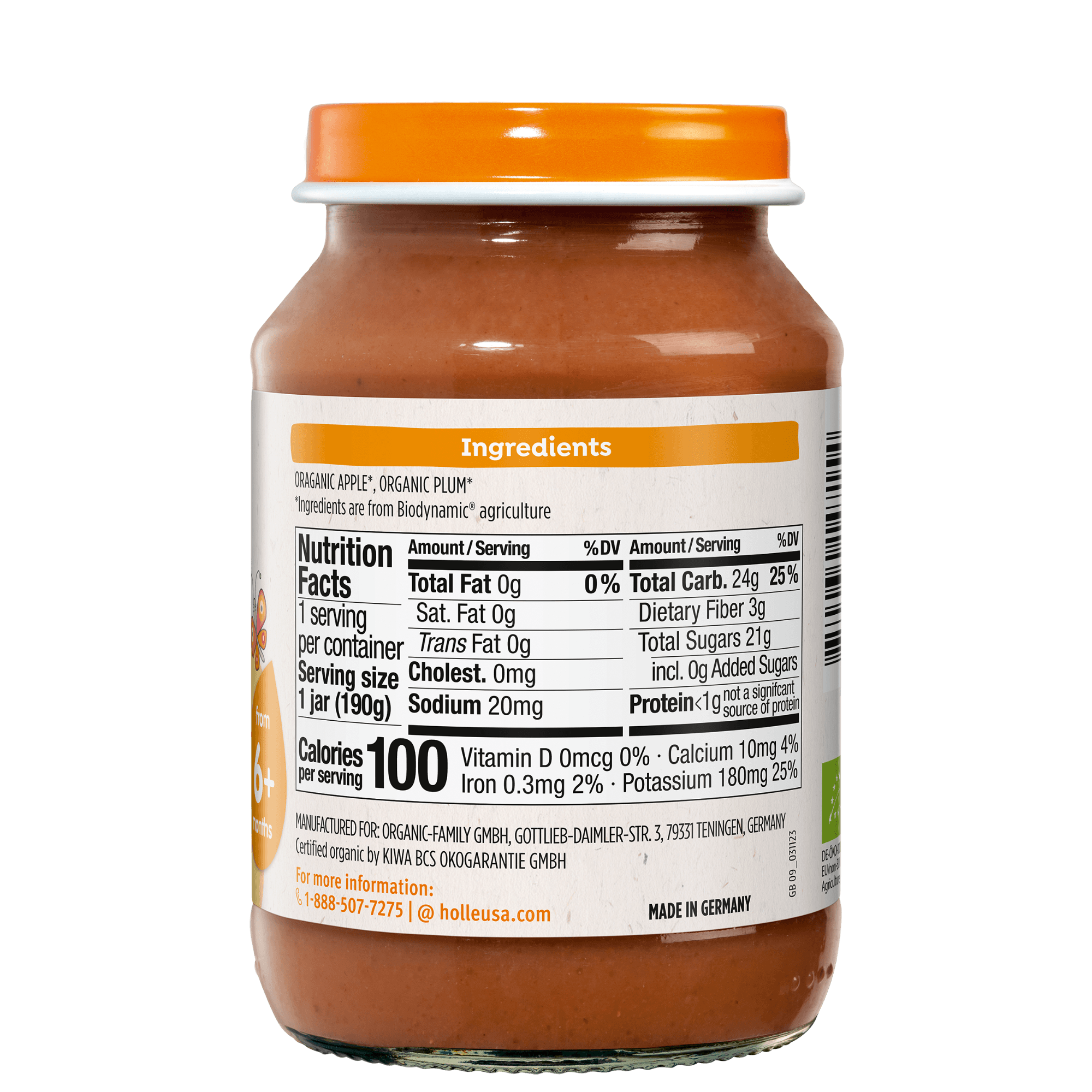 Holle Organic Baby Food Jars | Biodynamic Apple & Plum - Holle USA